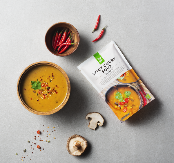 Auga ORGANIC Spicy Curry soup with covonut milk 400 g - Álfasaga